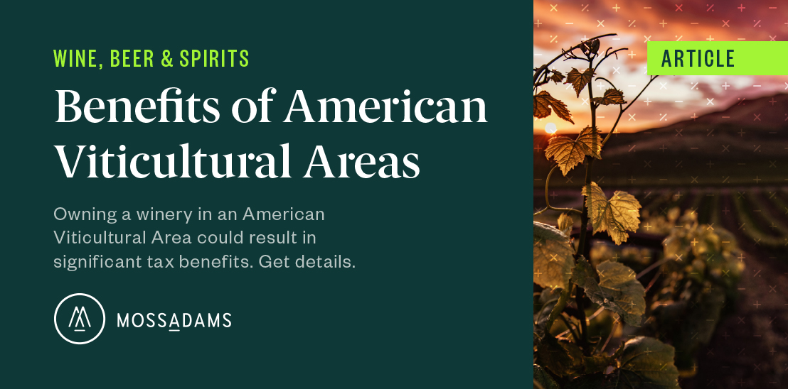 American Viticultural Area Valuations for Wineries