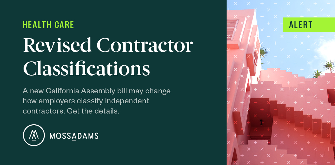 California Assembly Bill 5 and Contractor Classifications
