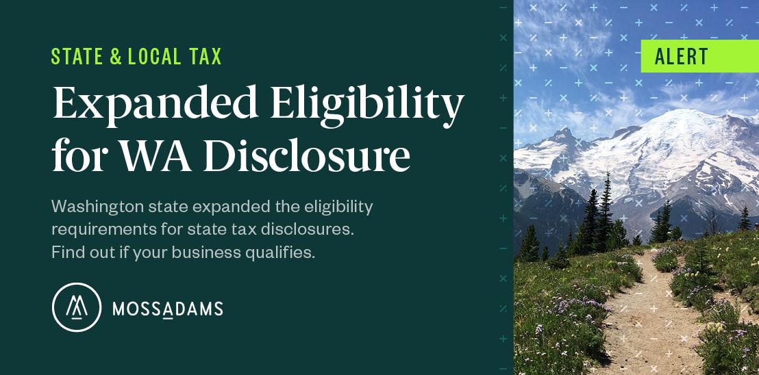 Washington Expands Eligibility for Tax Voluntary Disclosure